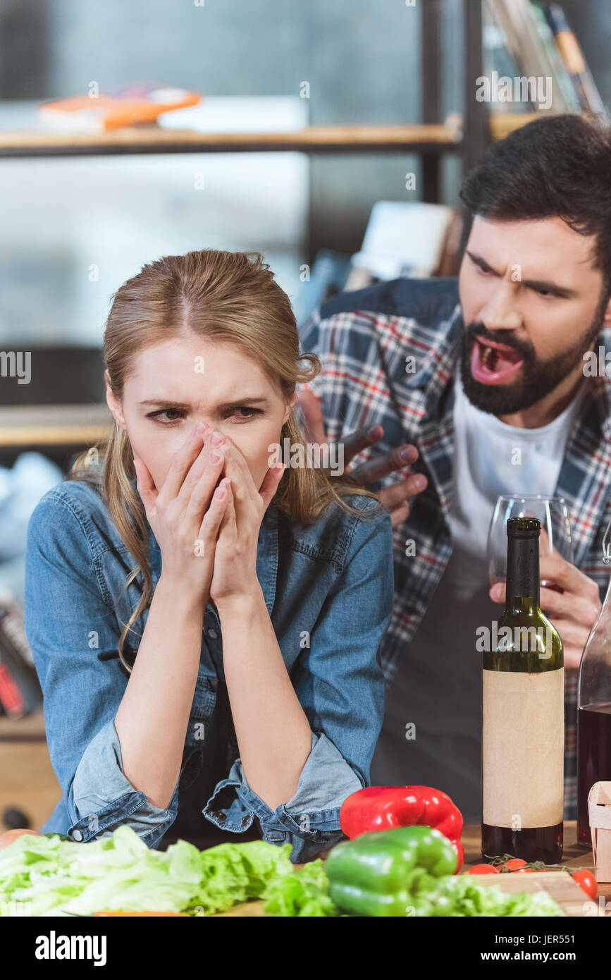 Angry female yelling boyfriend hi-res stock photography and images - Alamy