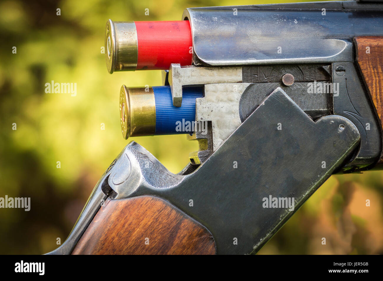 Shutter hunting rifle close-up on a background of nature Stock Photo ...