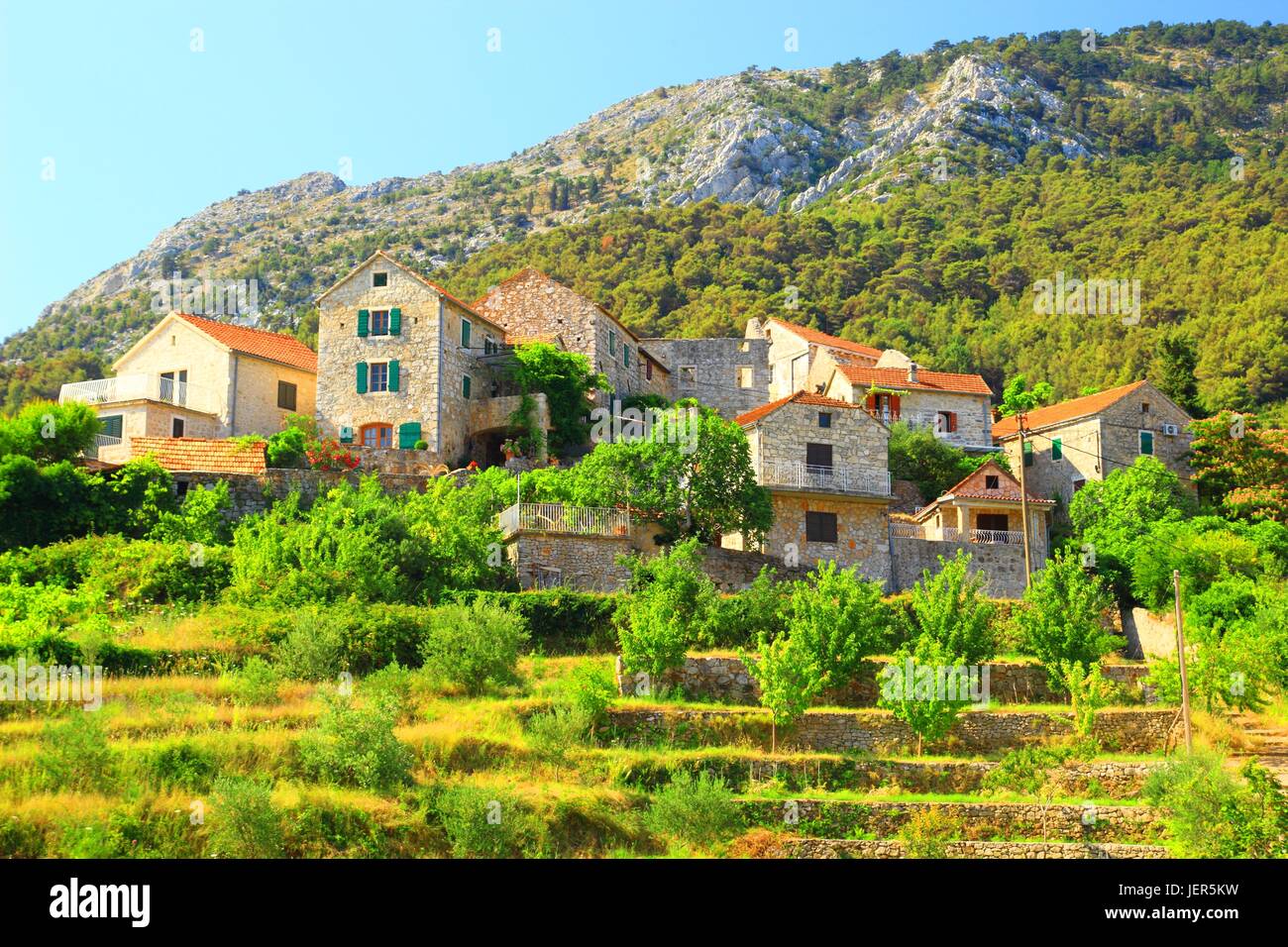 Pitve village, Hvar, Croatia Stock Photo - Alamy