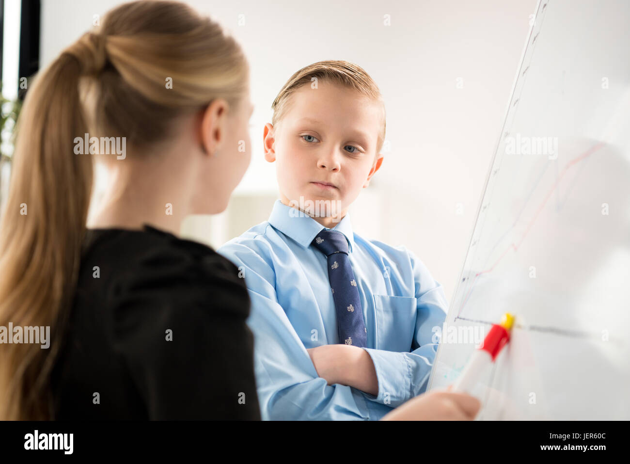 Children in formal clothes making presentation, children in business ...