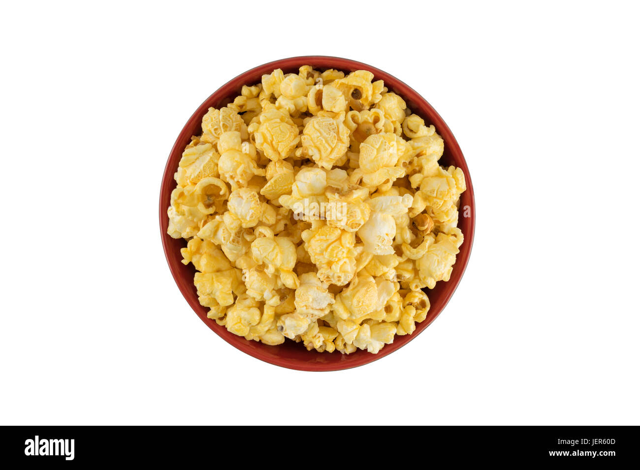 popcorn on isolate background in top view Stock Photo - Alamy