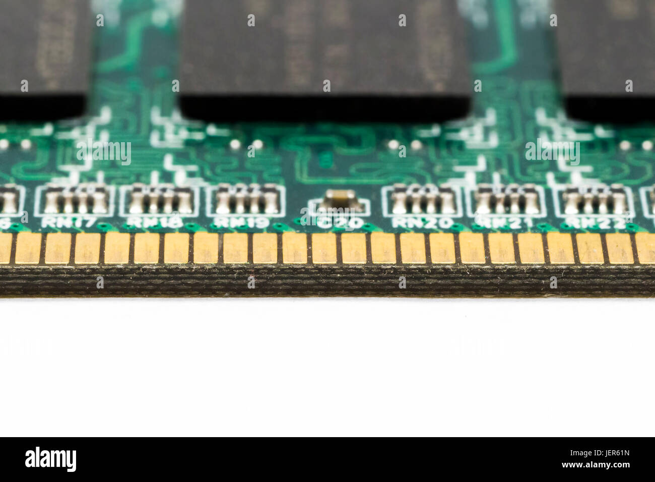 Computer chip closeup on a white background Stock Photo - Alamy