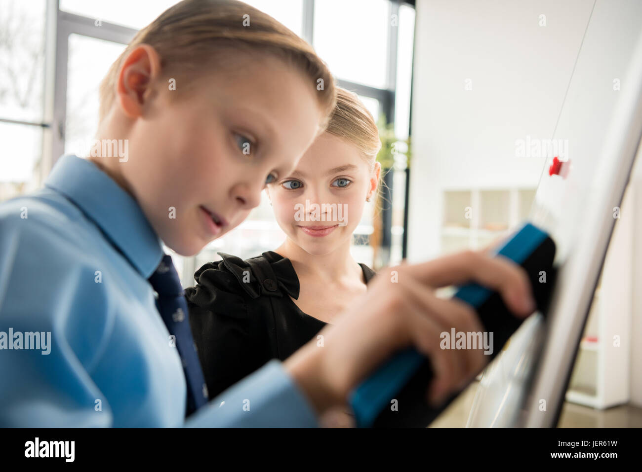Children in formal clothes making presentation, children in business ...