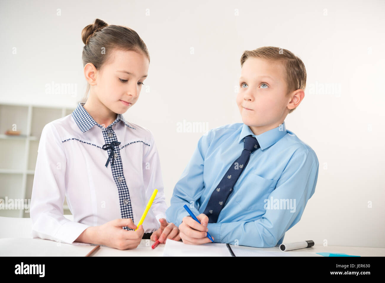 Children working in office like adult business people Stock Photo - Alamy