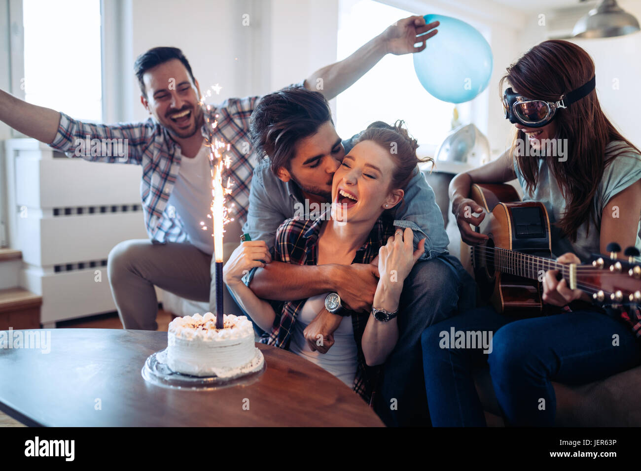 Cheerful party hi-res stock photography and images - Alamy
