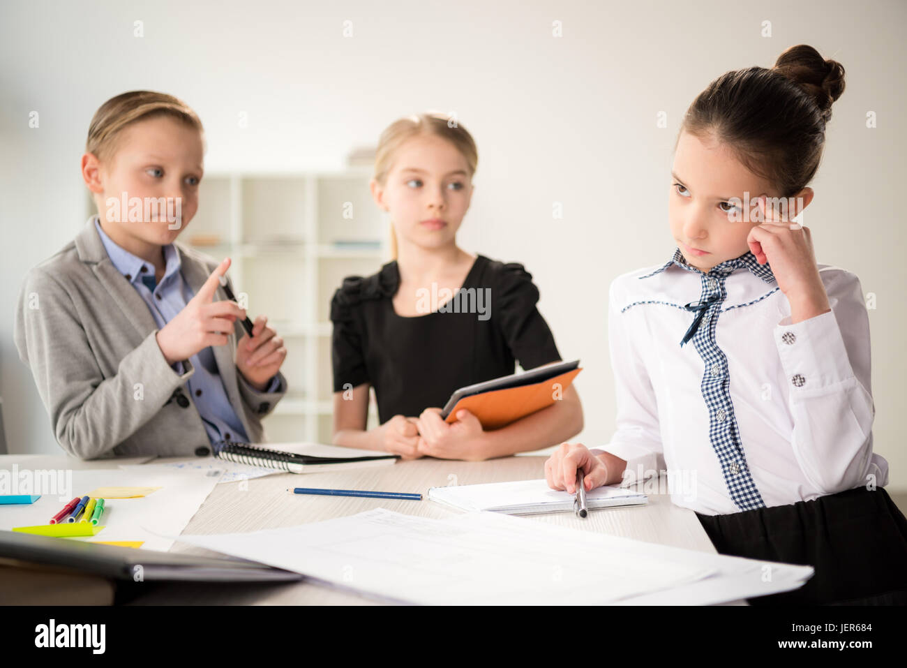 Children working in office like adult business people Stock Photo - Alamy