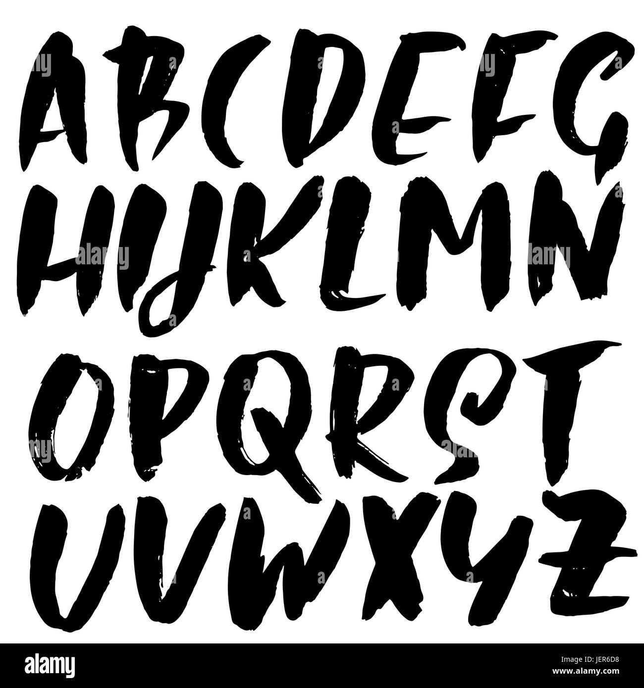 Hand drawn elegant calligraphy font. Modern brush lettering. Grunge ...