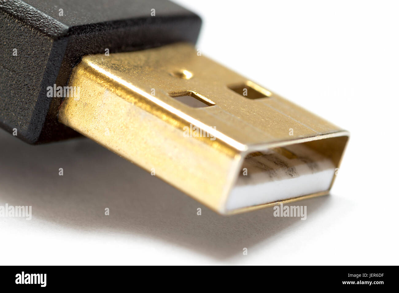 Part of USB connector close-up on a white background Stock Photo - Alamy