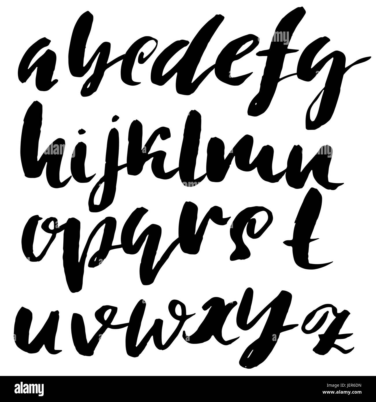 Hand drawn elegant calligraphy font. Modern brush lettering. Grunge ...