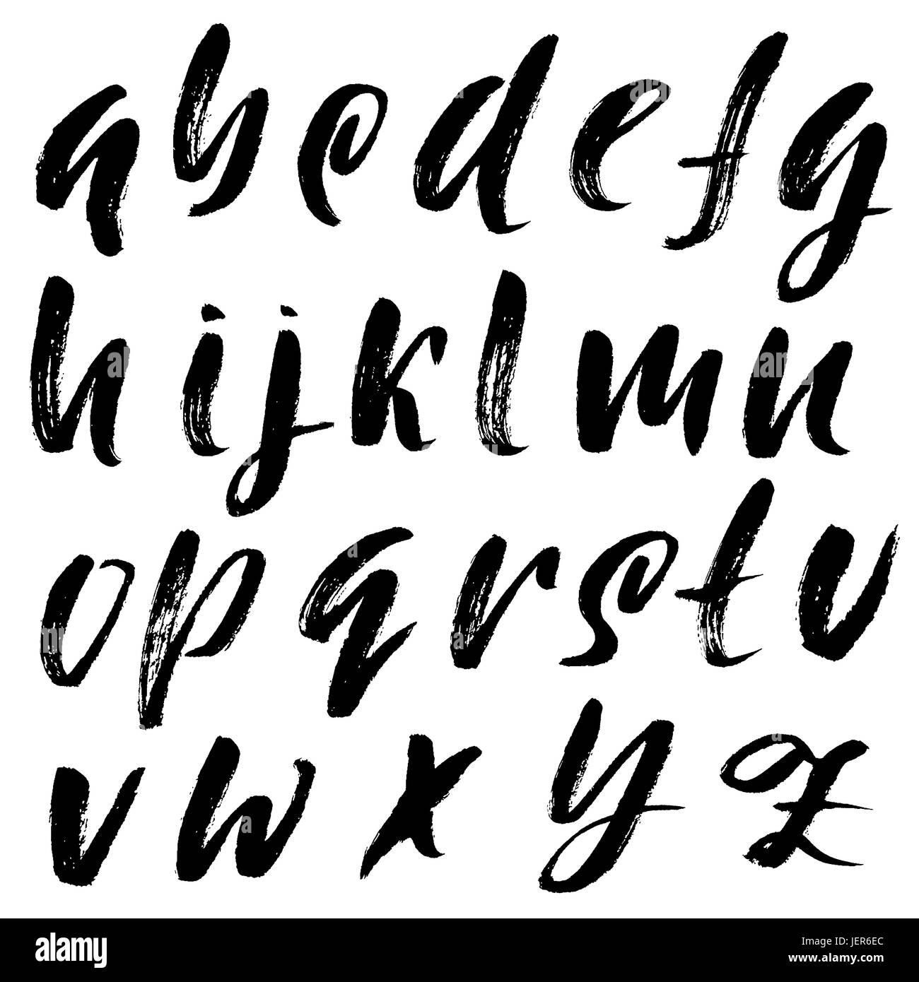 Hand drawn elegant calligraphy font. Modern brush lettering. Grunge ...