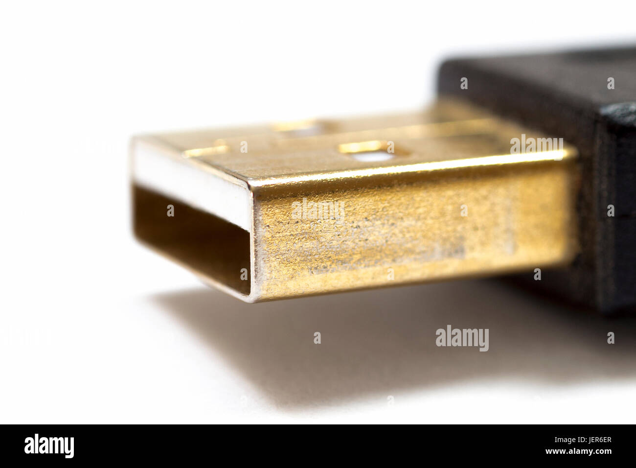 Part of USB connector close-up on a white background Stock Photo - Alamy