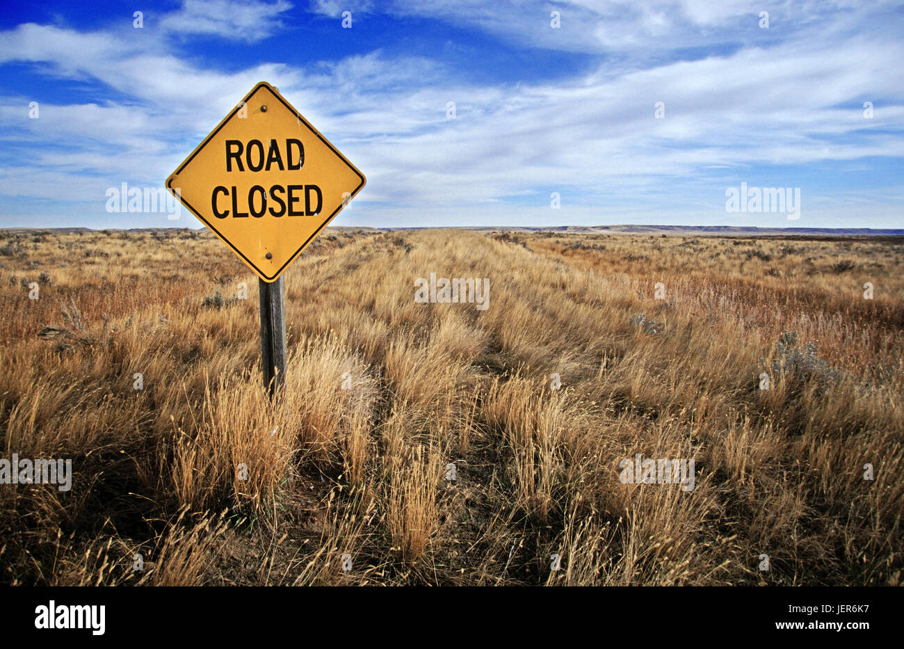 Road Sign in the Pr?rie, Saskatchewan, Canada, Road Sign in der Prärie ...