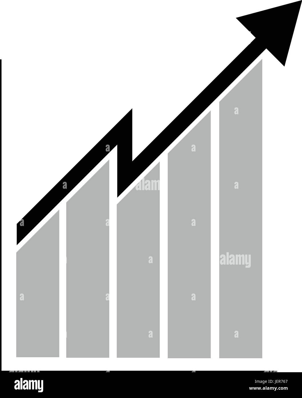 Graph chart showing rising arrows indicating a rise Stock Vector Image ...