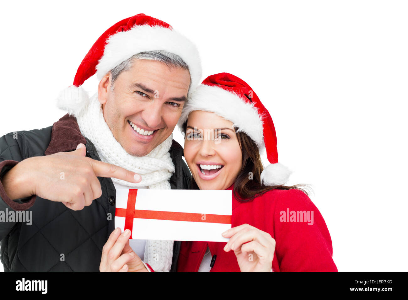 Pointing at gift hi-res stock photography and images - Alamy