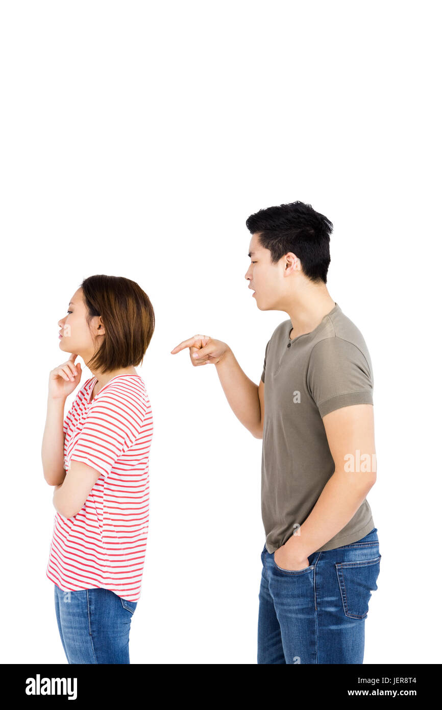 Young couple into an argument Stock Photo - Alamy