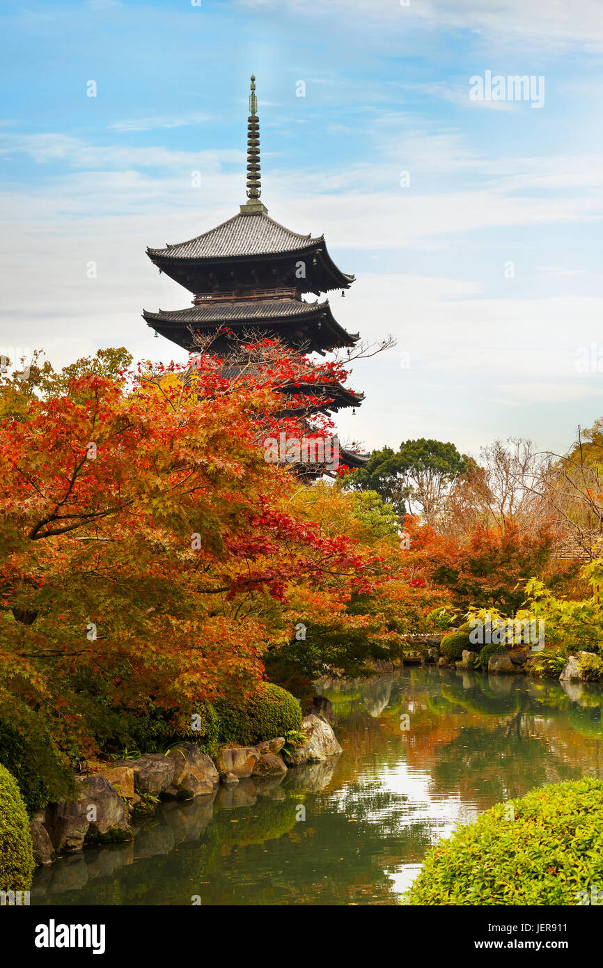 Colorful Autumn at Toji Temple in Kyoto, Japan Stock Photo - Alamy