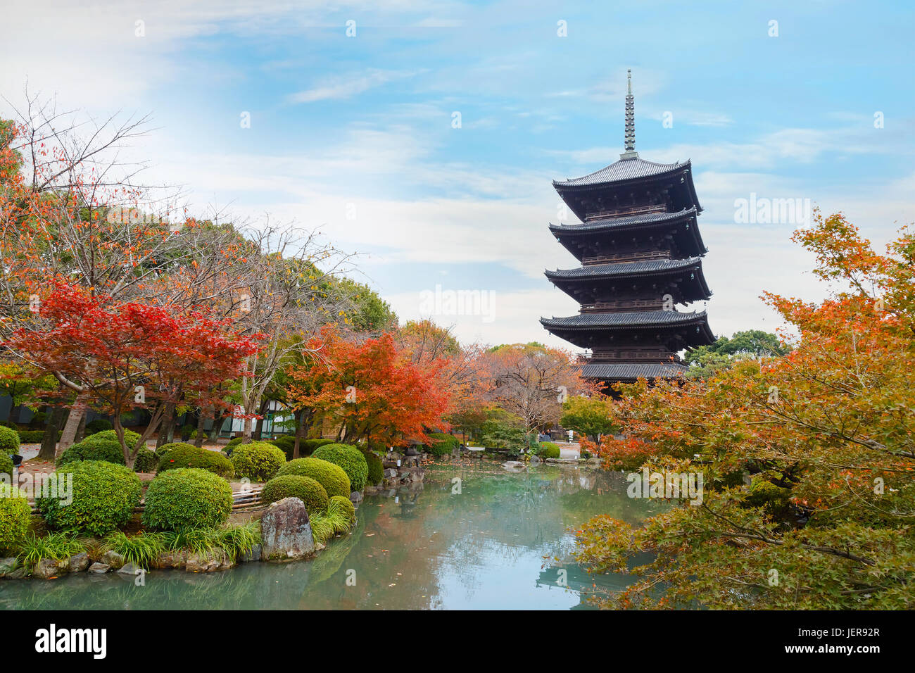 Colorful Autumn at Toji Temple in Kyoto, Japan Stock Photo - Alamy