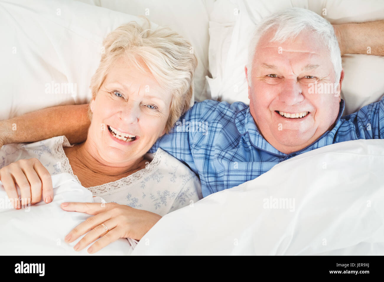 Overhead portrait of senior couple Stock Photo - Alamy