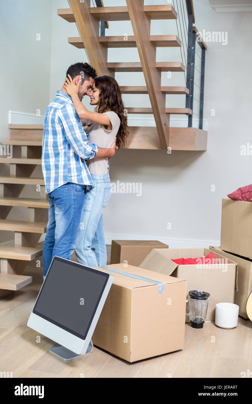 Woman hugging computer screen hi-res stock photography and images - Alamy