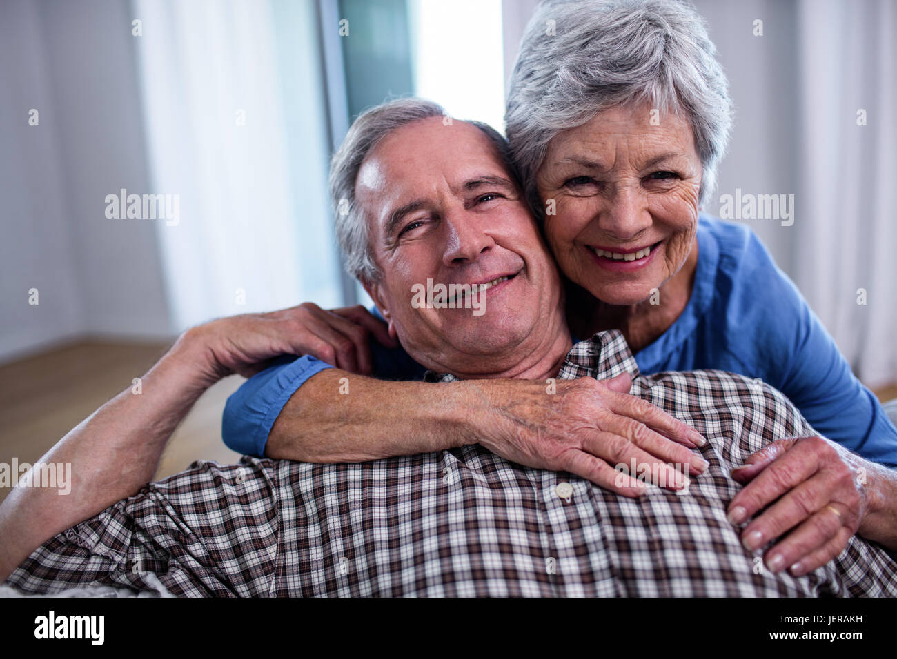 Portrait of senior couple smiling Stock Photo - Alamy