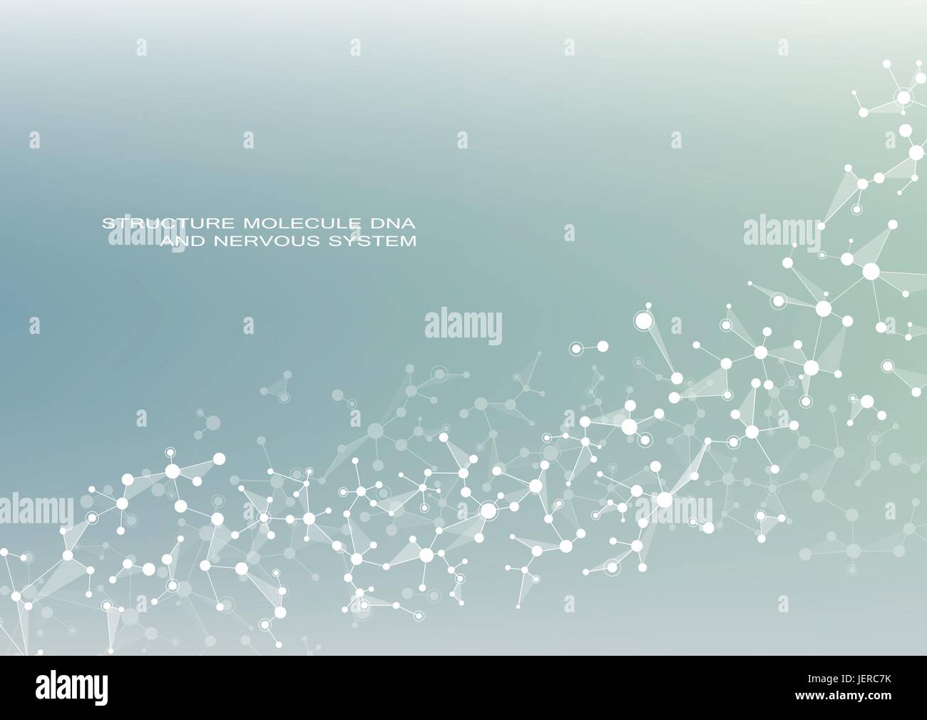 Structure molecule dna and neurons, connected lines with dots, genetic ...