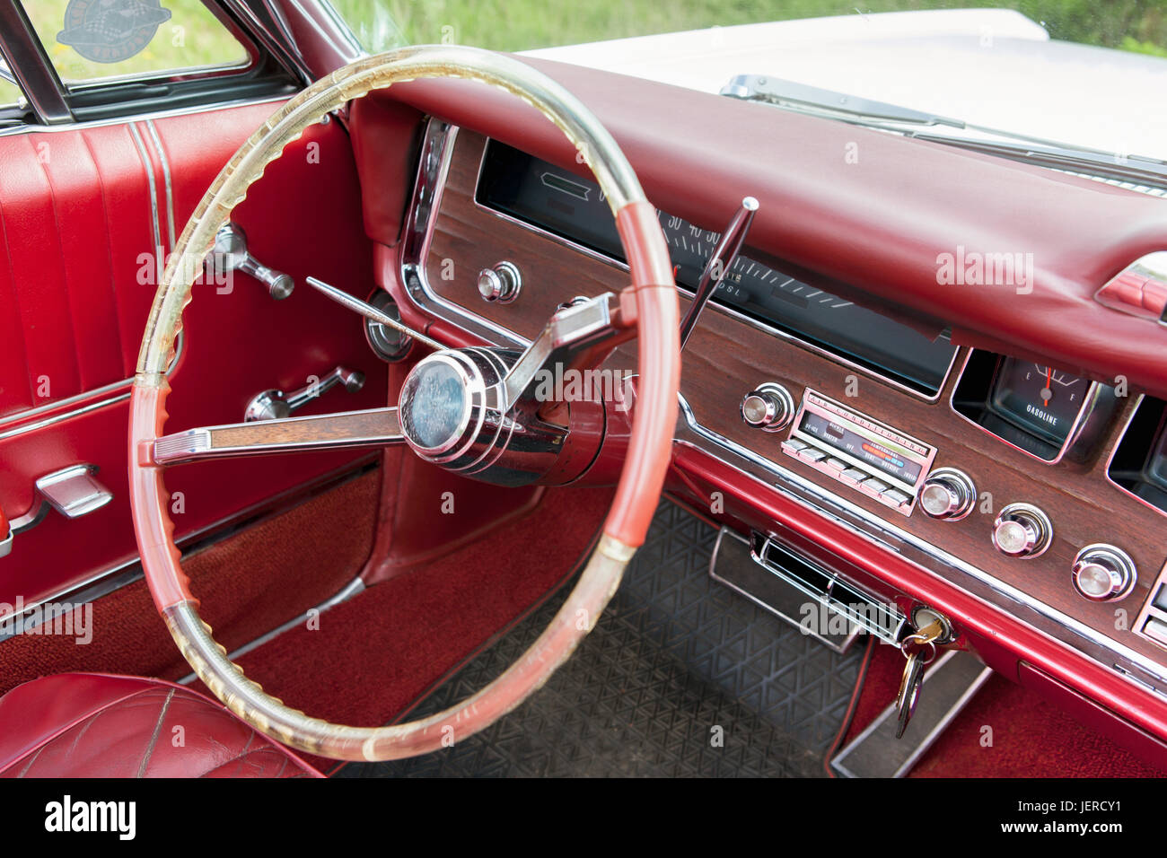 Interior of vintage car Stock Photo - Alamy