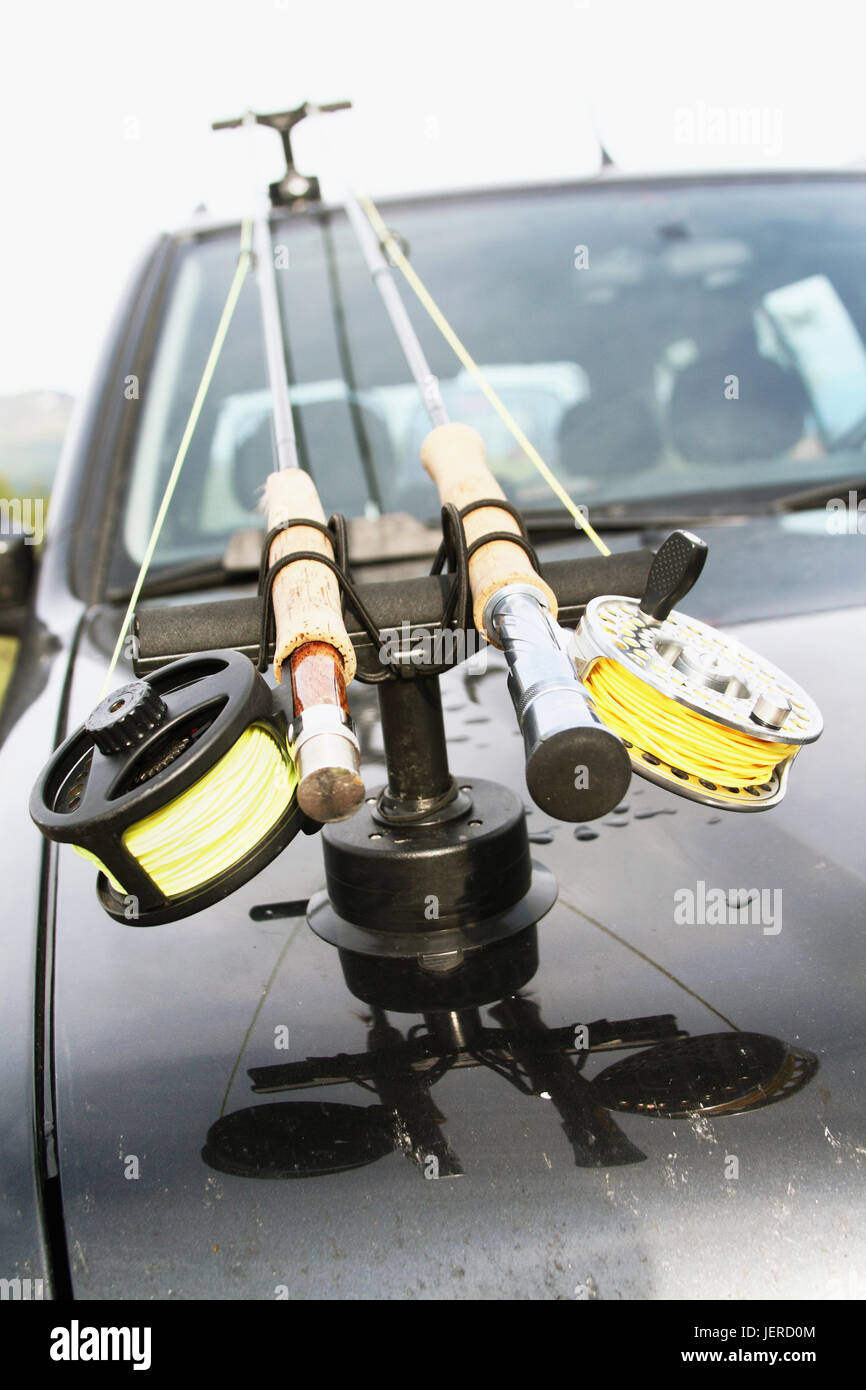 Fishing rods on car Stock Photo - Alamy