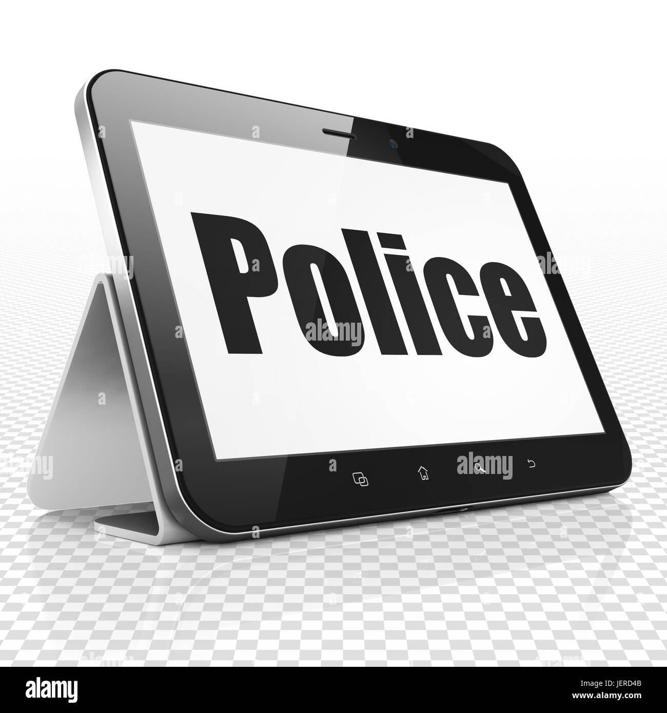Law concept: Tablet Computer with Police on display Stock Photo - Alamy