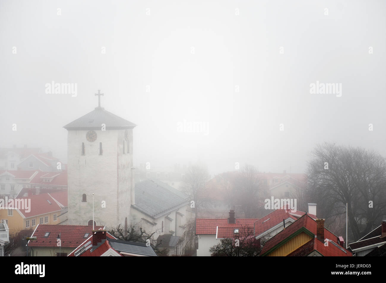 Buildings in fog Stock Photo - Alamy