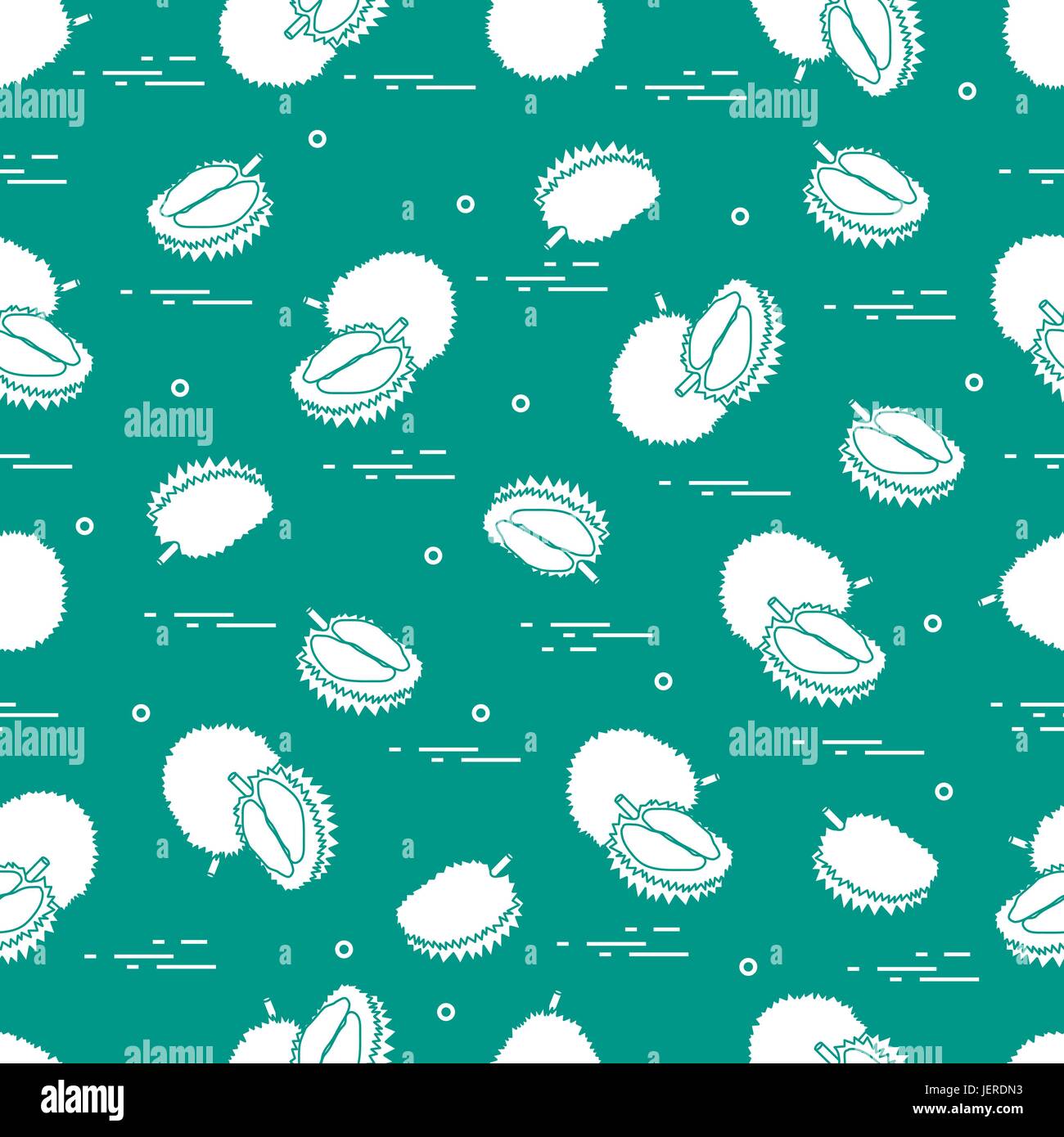 Cute seamless pattern with exotic fruits durian.Thailand theme. Design ...