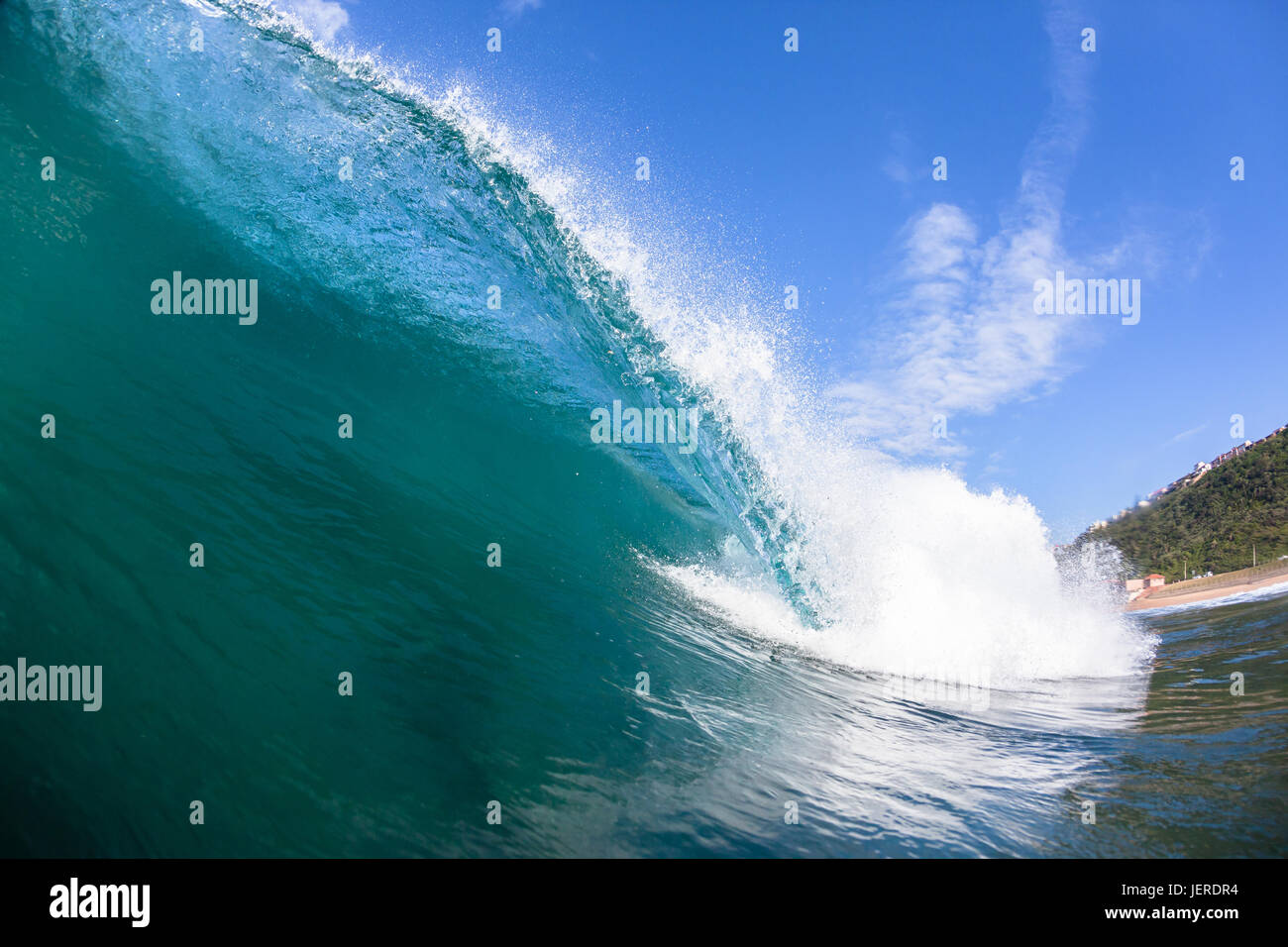 Wave surfer tube ride view swimming inside out water ocean photo Stock ...
