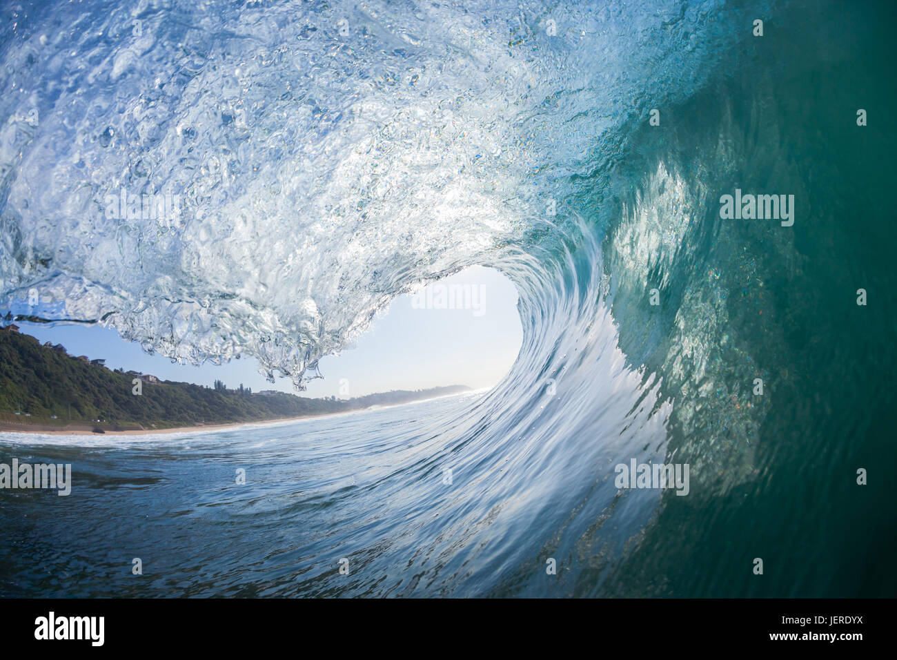 Wave surfer tube ride view swimming inside out water ocean photo Stock ...