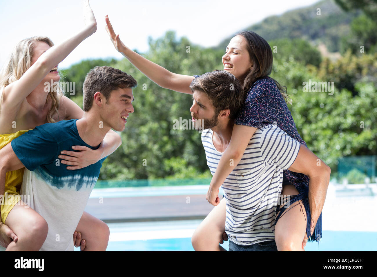 Piggy back pool hi-res stock photography and images - Alamy