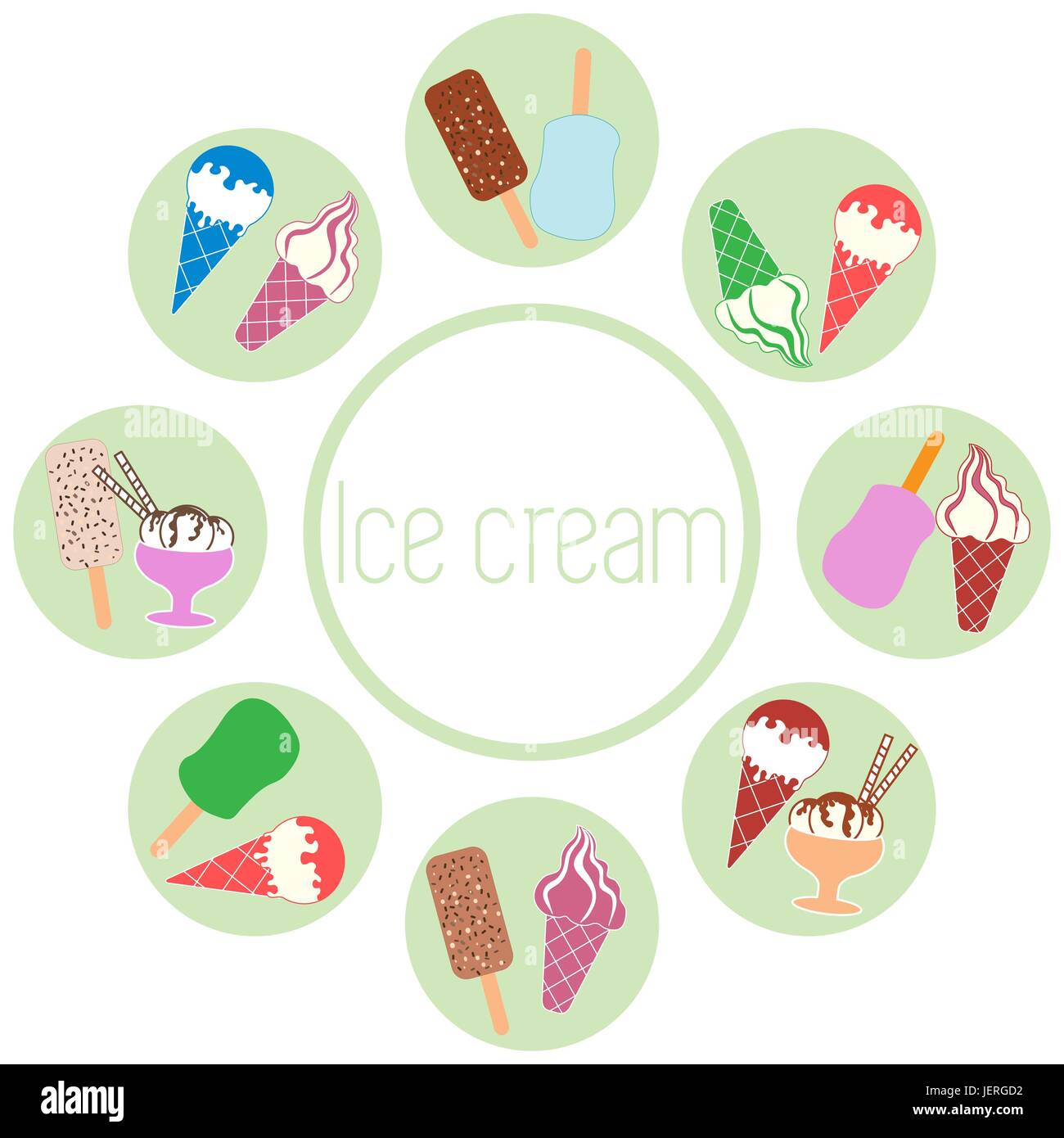 Nice picture of a colored scheme with various kinds of delicious ice ...