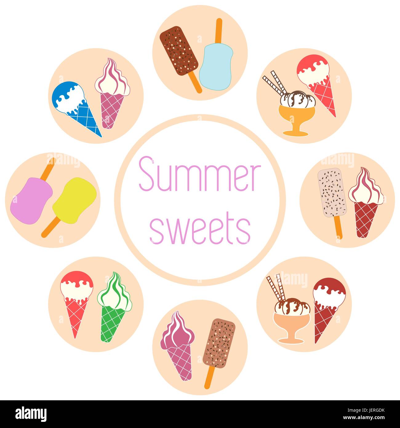 Nice picture of a colored scheme with various kinds of delicious ice ...