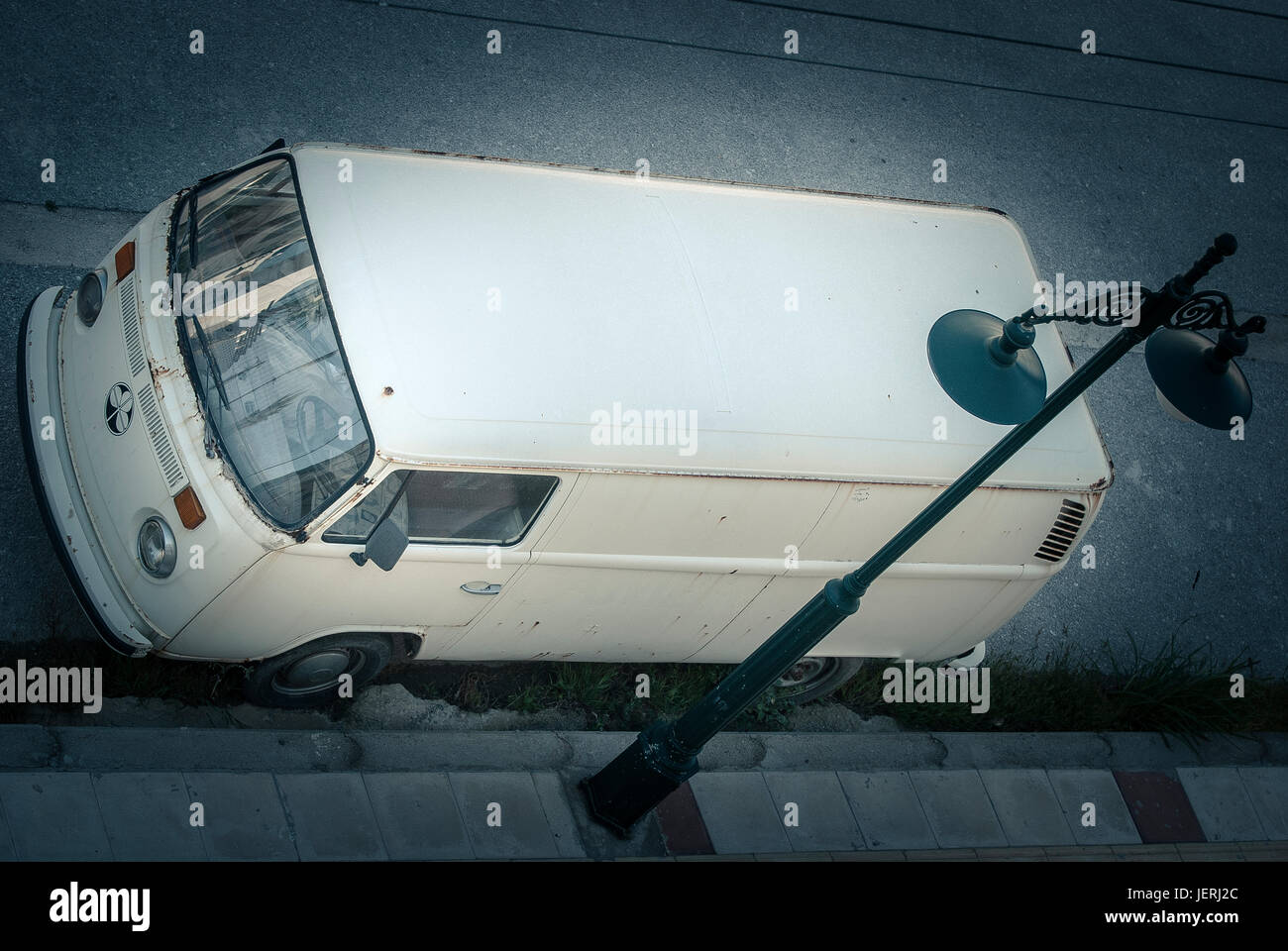 Classic van from above Stock Photo - Alamy