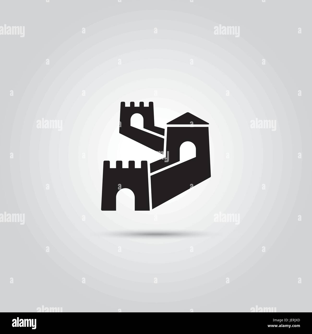 Great Wall of China. EPS 10 Vector icon Stock Vector Image & Art - Alamy