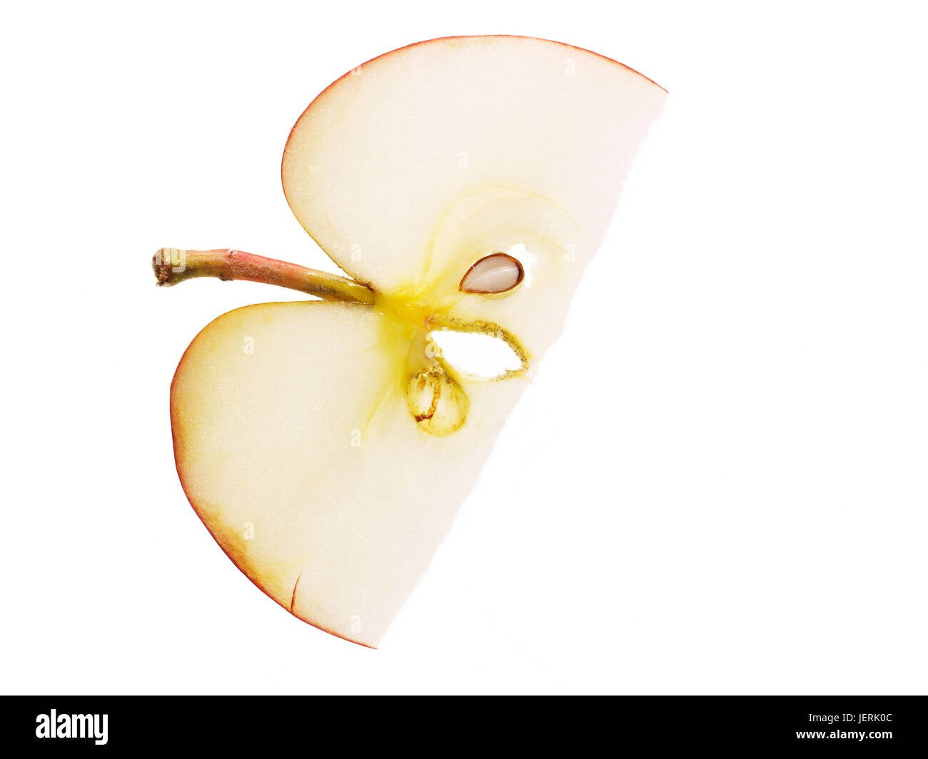 Slice of apple on white background Stock Photo - Alamy