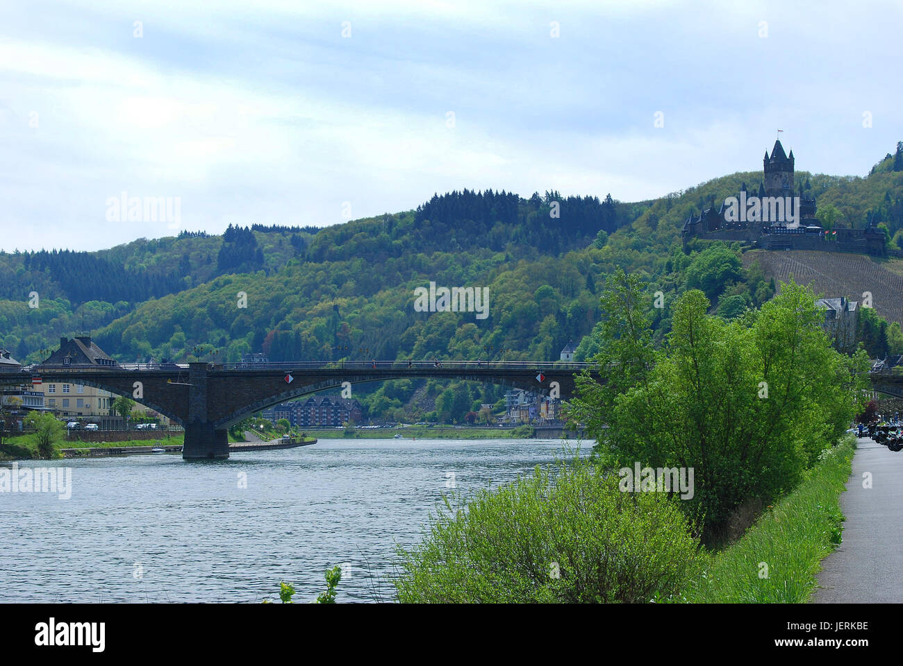 Cochem castle bridge and river Mosel Germany Stock Photo - Alamy