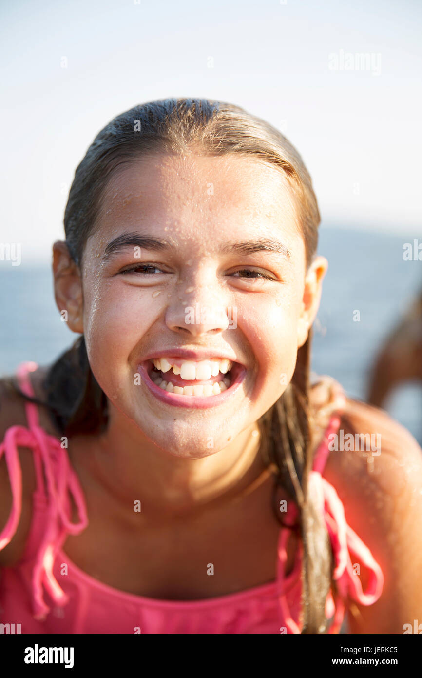 Portrait of laughing girl Stock Photo - Alamy