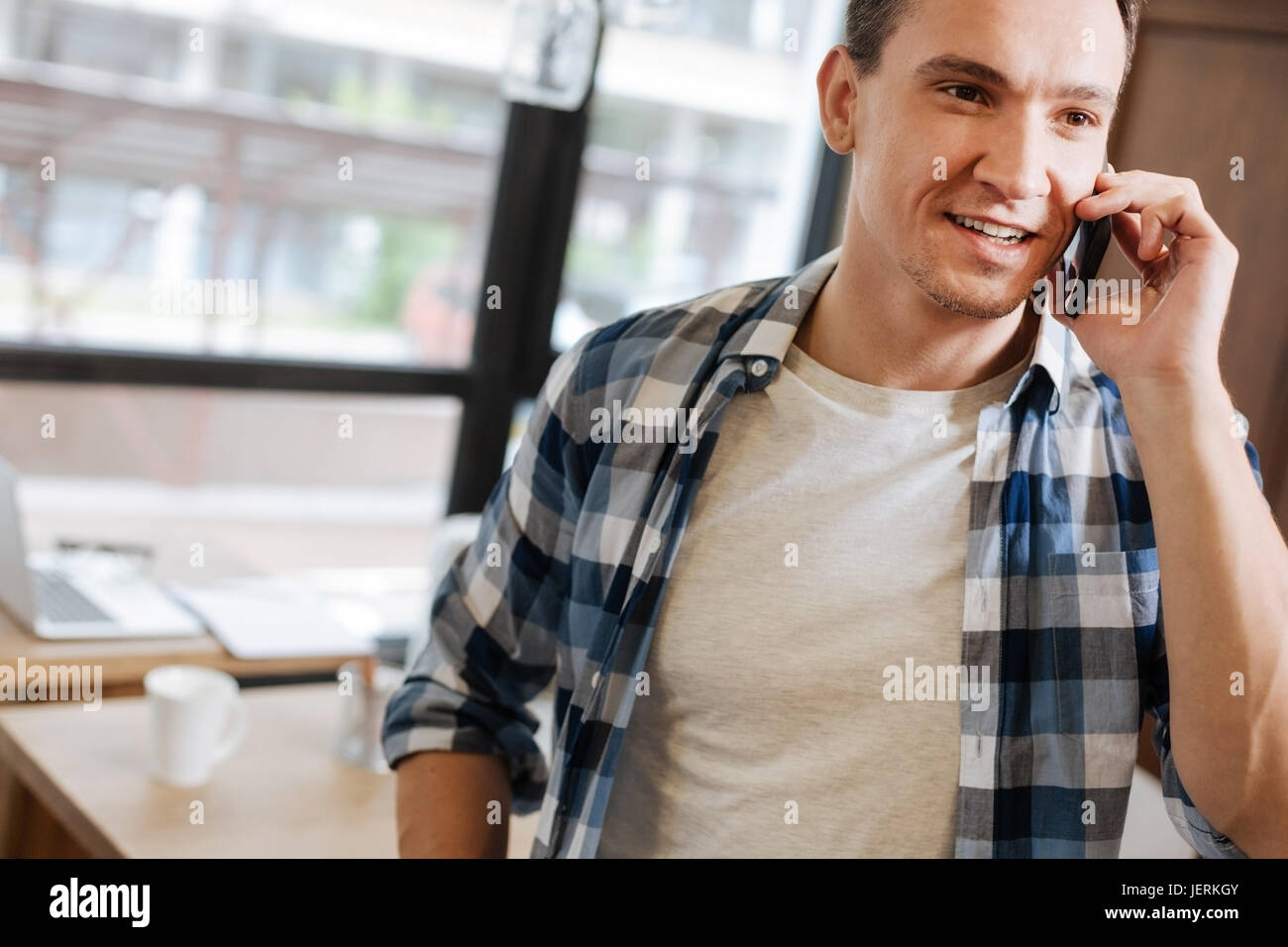 Ambitious motivated man making an important call Stock Photo - Alamy