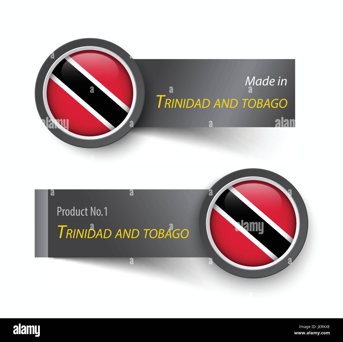 Flag icon and label with text made in Trinidad and Tobago Stock Vector ...