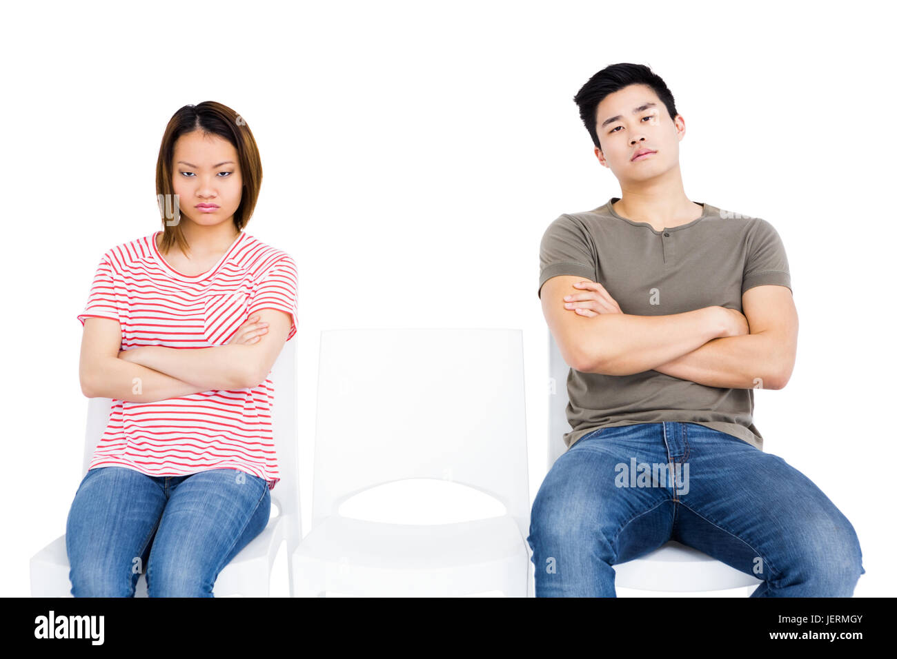 Young couple ignoring each other Stock Photo - Alamy