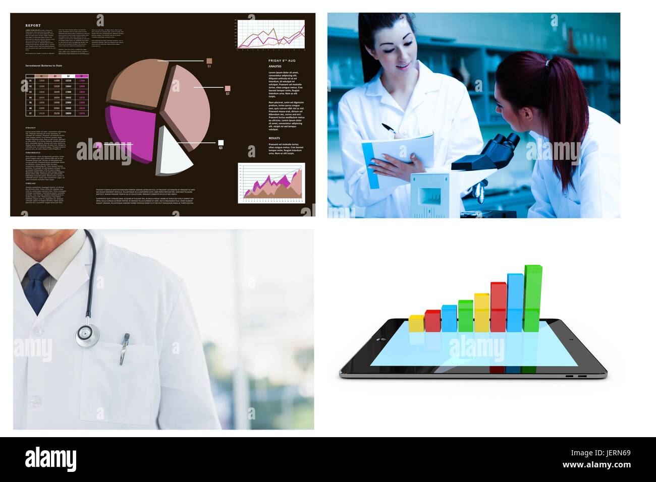 Collage of scientists in a laboratory Stock Photo - Alamy