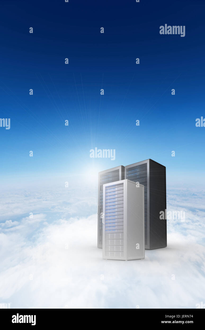 Composite image of server towers Stock Photo - Alamy