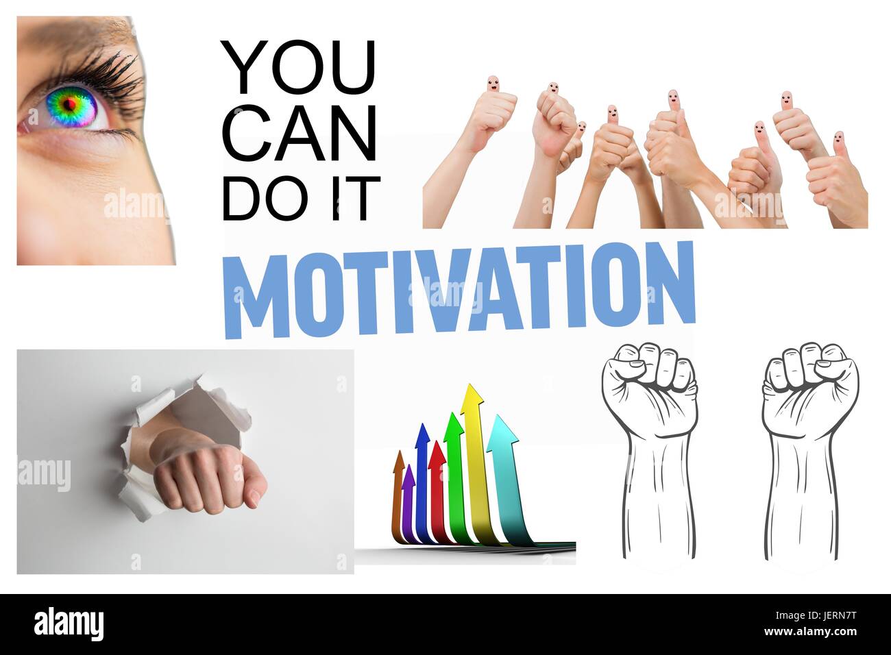 Collage of motivating pictures Stock Photo - Alamy