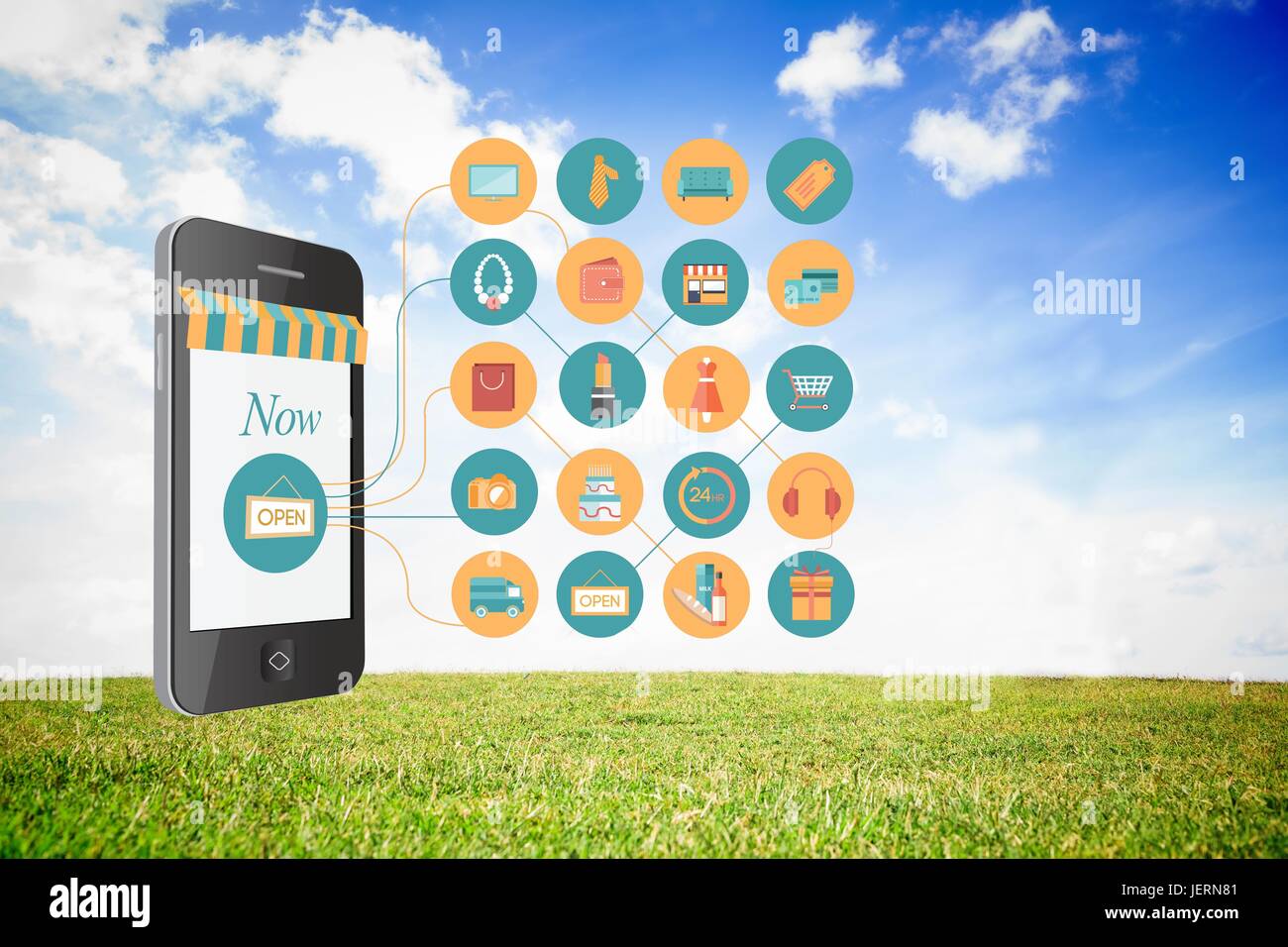 Online shopping on smartphone screen Stock Photo - Alamy