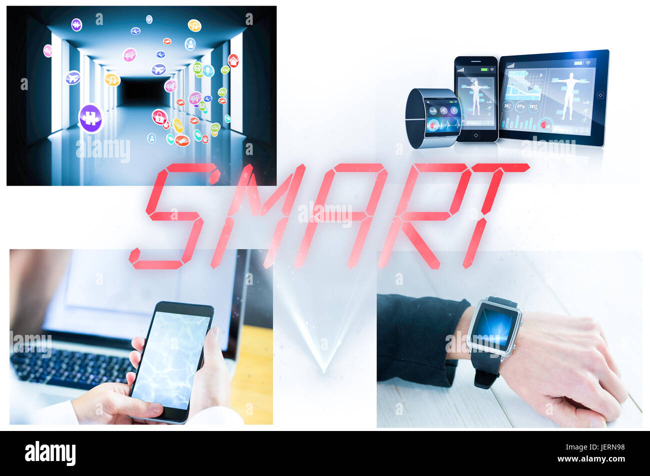 Collage of smart devices Stock Photo - Alamy