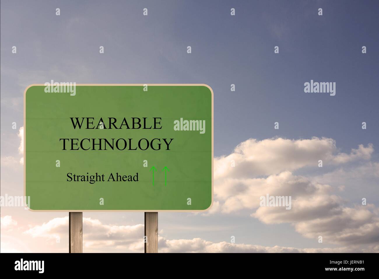 Green street sign showing wearable technology Stock Photo - Alamy