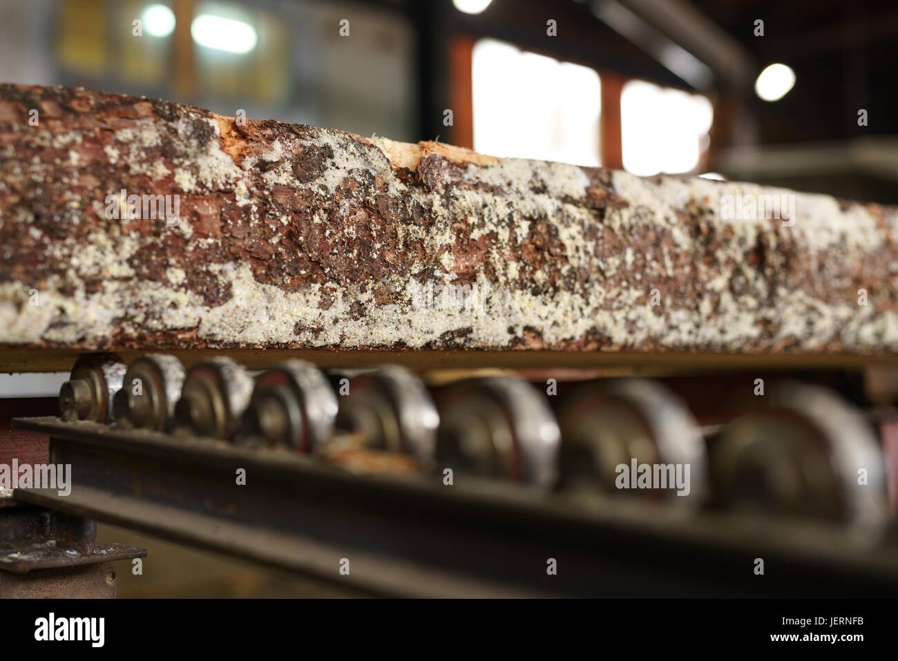 Woodworking process. Close-up of wooden bar Stock Photo - Alamy